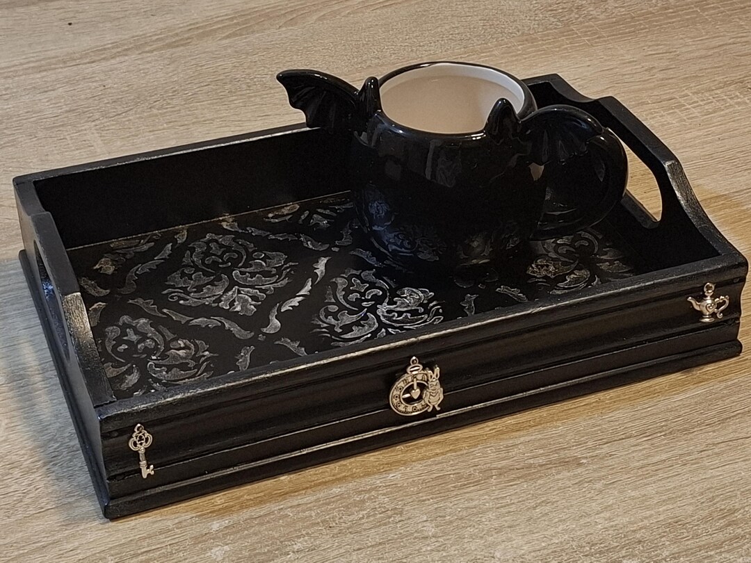Alice Black Tray, Gothic Alice Tray, Wonderland Tray, Alice Tea Party ...