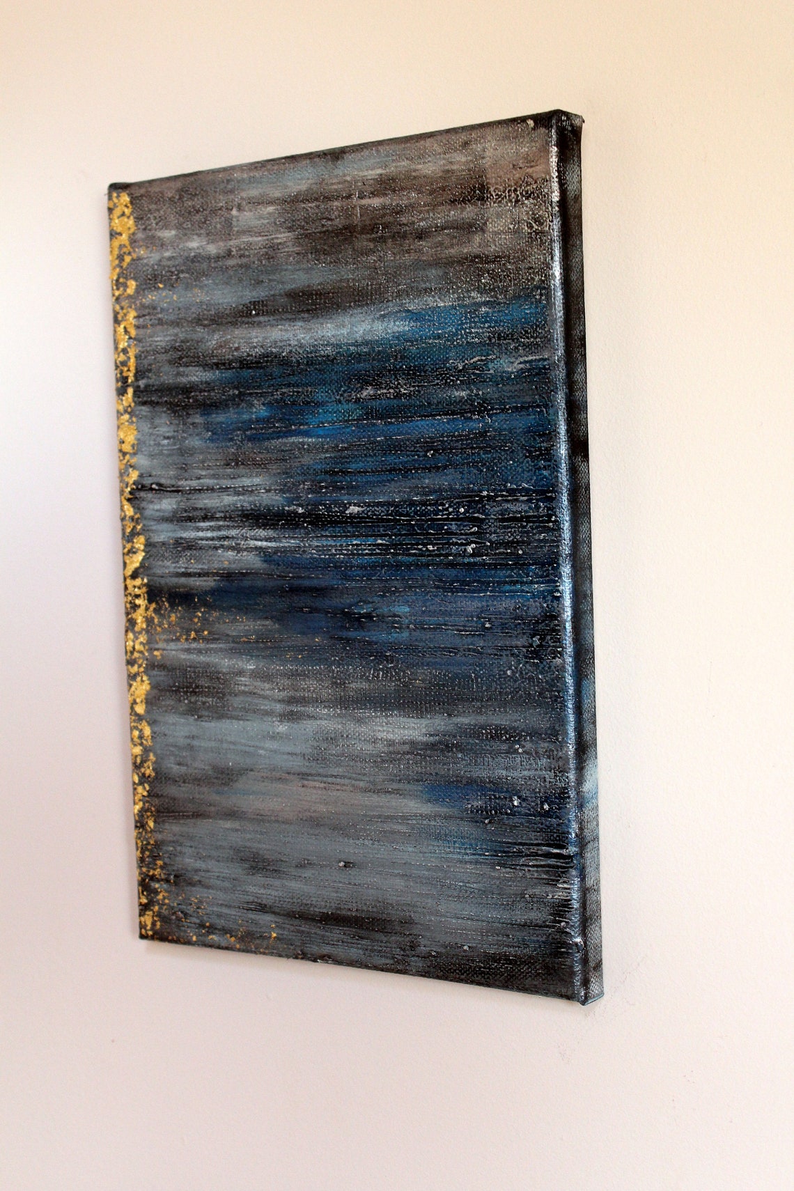 Abstract painting Gothic wall art Stardust painting Blue | Etsy