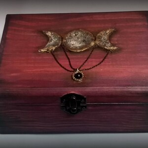Triple Moon Box Gothic Decor Box Tarot Box Moon Decor Wicca - Etsy