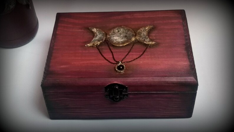 Triple Moon Box Gothic Decor Box Tarot Box Moon Decor Wicca - Etsy
