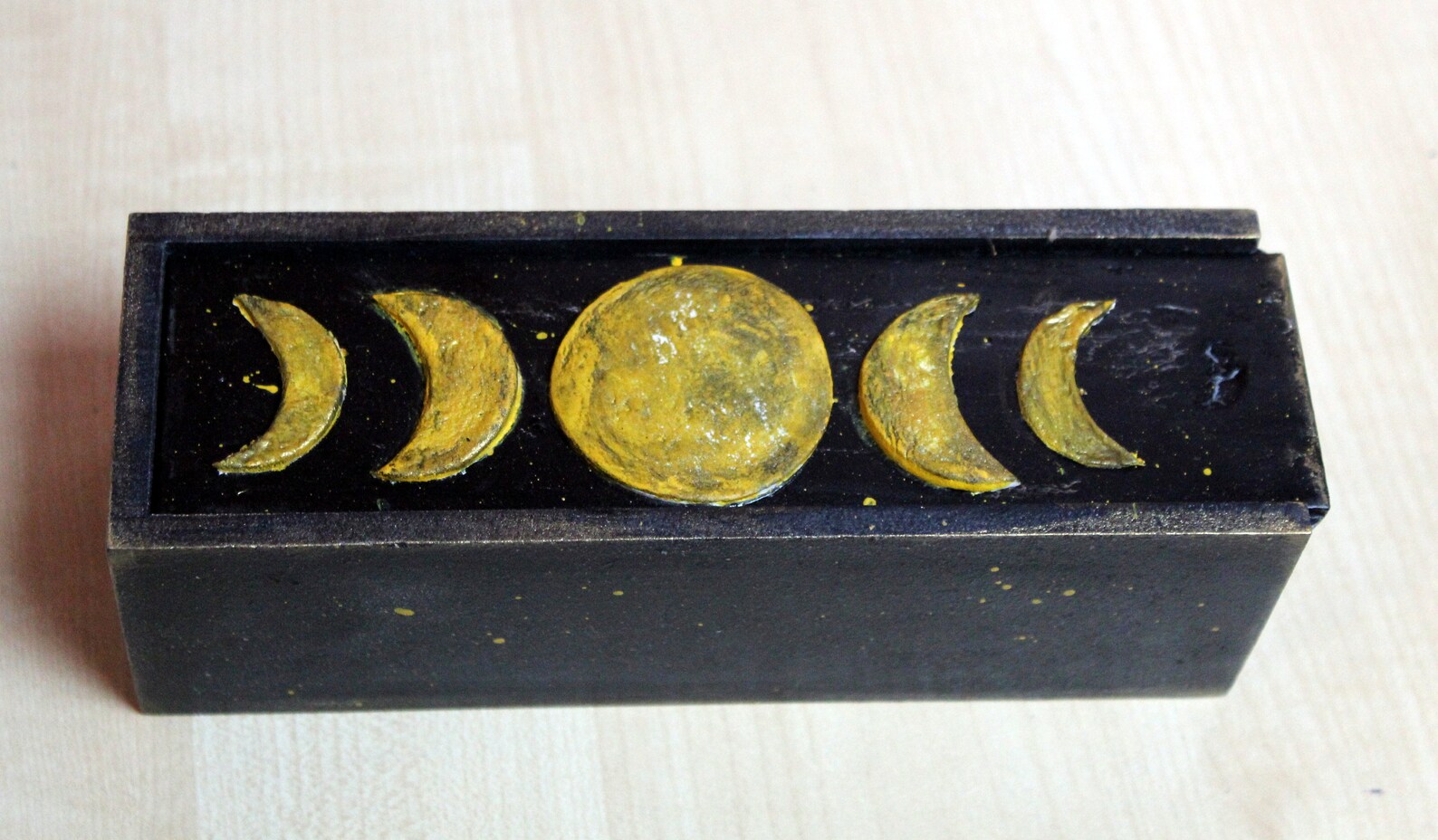 Moon Phases Box Moon Box for Pens Moon Pen Holder Wicca | Etsy