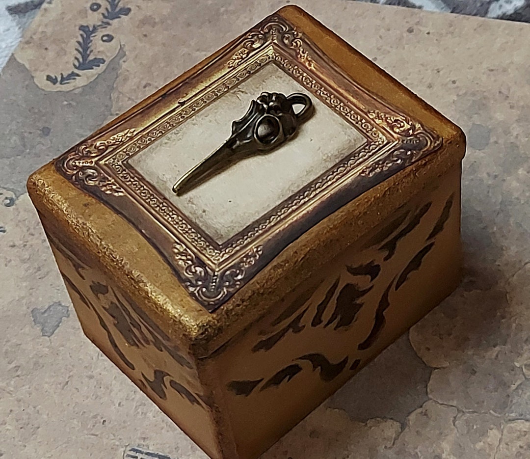 Raven Skull Box, Bird Skull Box, Skull Ring Box, Skull in Frame Box ...
