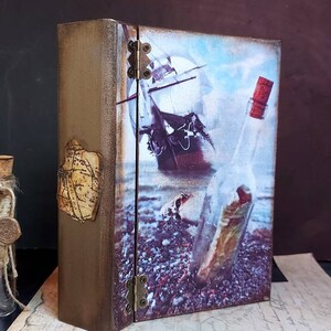 Ship Book Box, Pirate's Ship, Sailing Box, Compass Box, Nautical Decor ...
