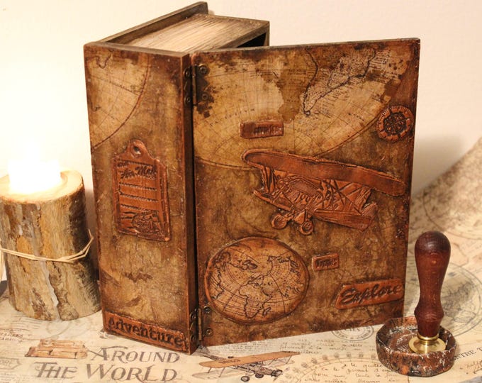 Time Machine Box, Steampunk Box, Travel Gift Box, Time Traveler Box ...