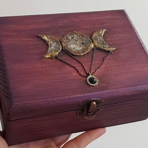Triple Moon Box Gothic Decor Box Tarot Box Moon Decor Wicca Box ...