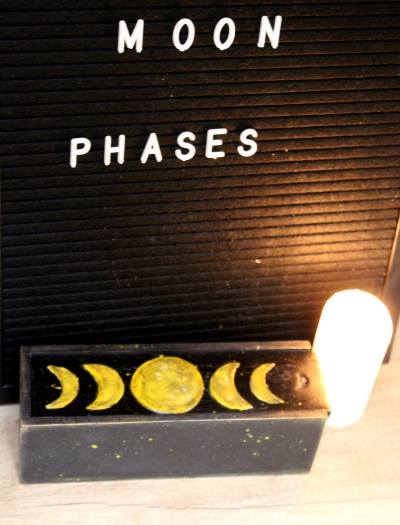 Moon Phases Box Moon Box for Pens Moon Pen Holder Wicca - Etsy