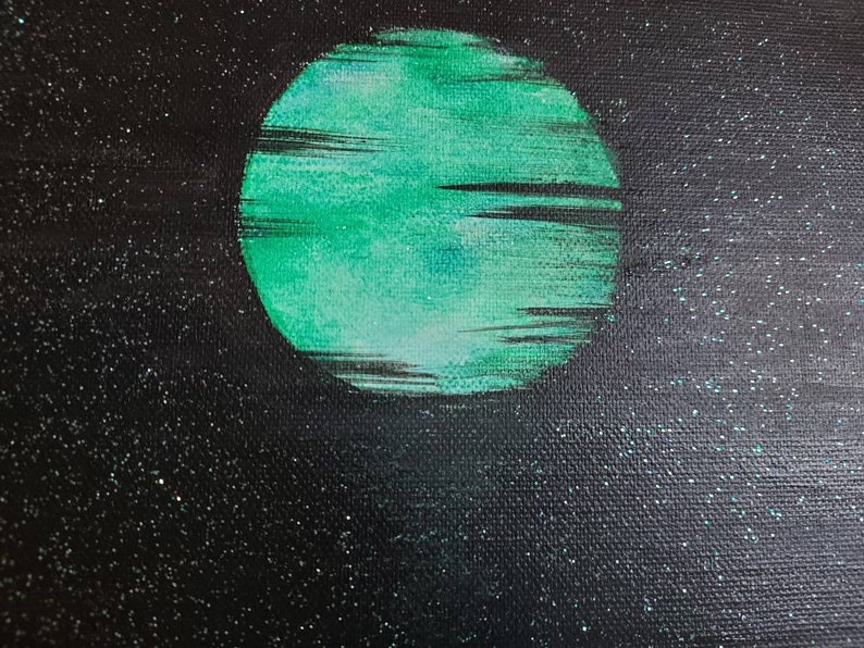 Green Moon Decor Gothic Wall Decor Moon Painting Witch Moon | Etsy