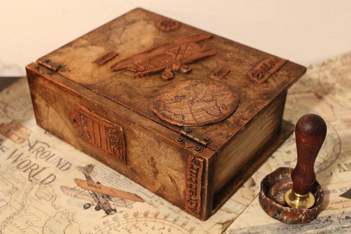 Time Machine Box Steampunk Box Travel Gift Time Traveler World - Etsy
