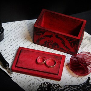 Red Vampire Box Raven Ring Box Gothic Decor Horror Box Vampire Wedding ...