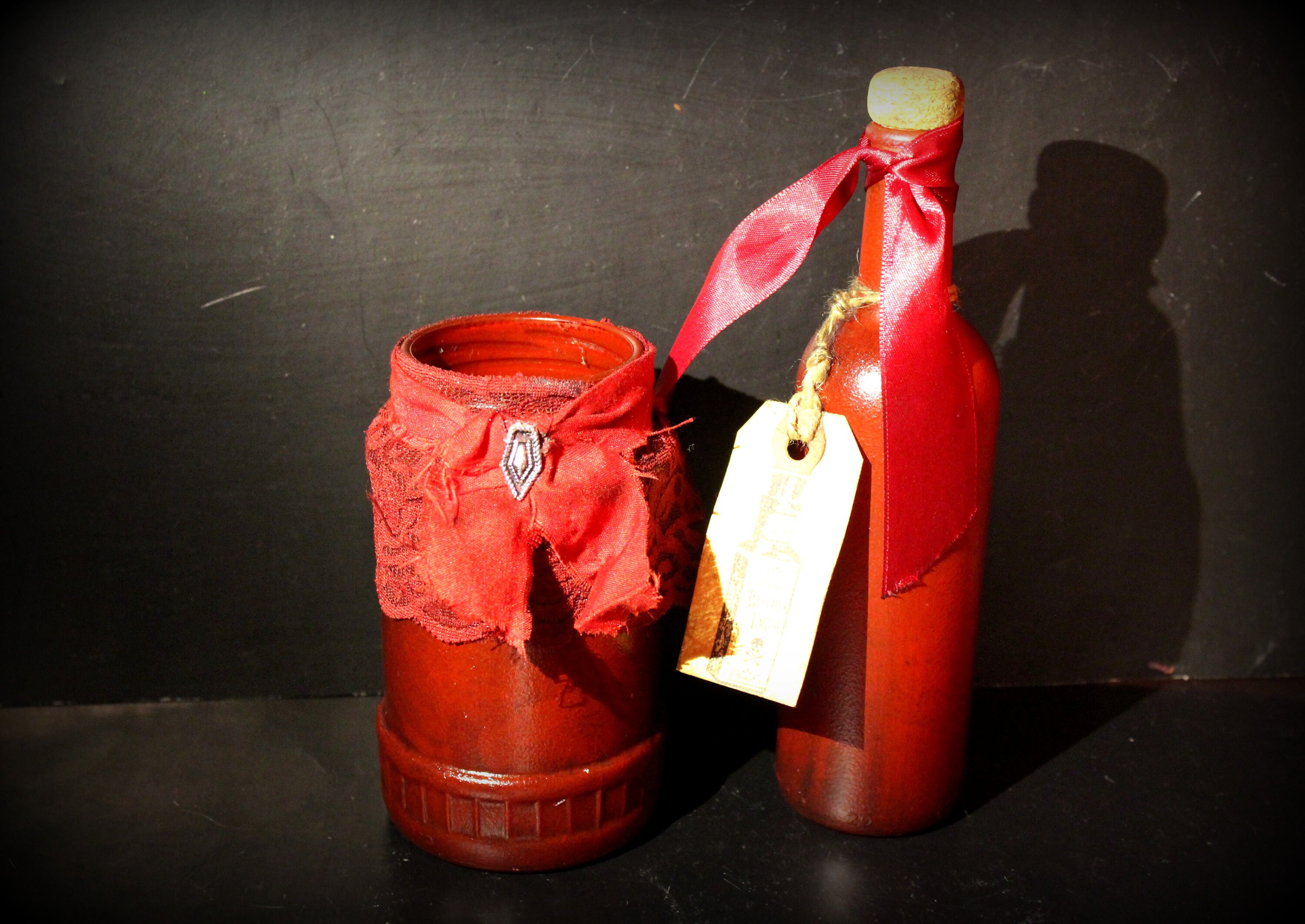 Poison bottle and jar Vampire blood Vampire table decor | Etsy