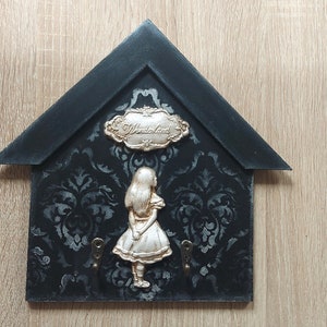 Alice Key Rack, Alice in Wonderland, Wonderland Rack, Damask Key Rack ...