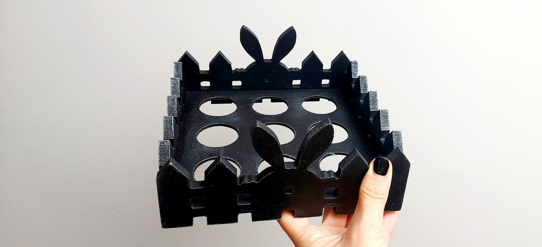 Goth Easter Basket, Gothic Easter Decor, Rabbit Egg Holder, Easter Egg ...