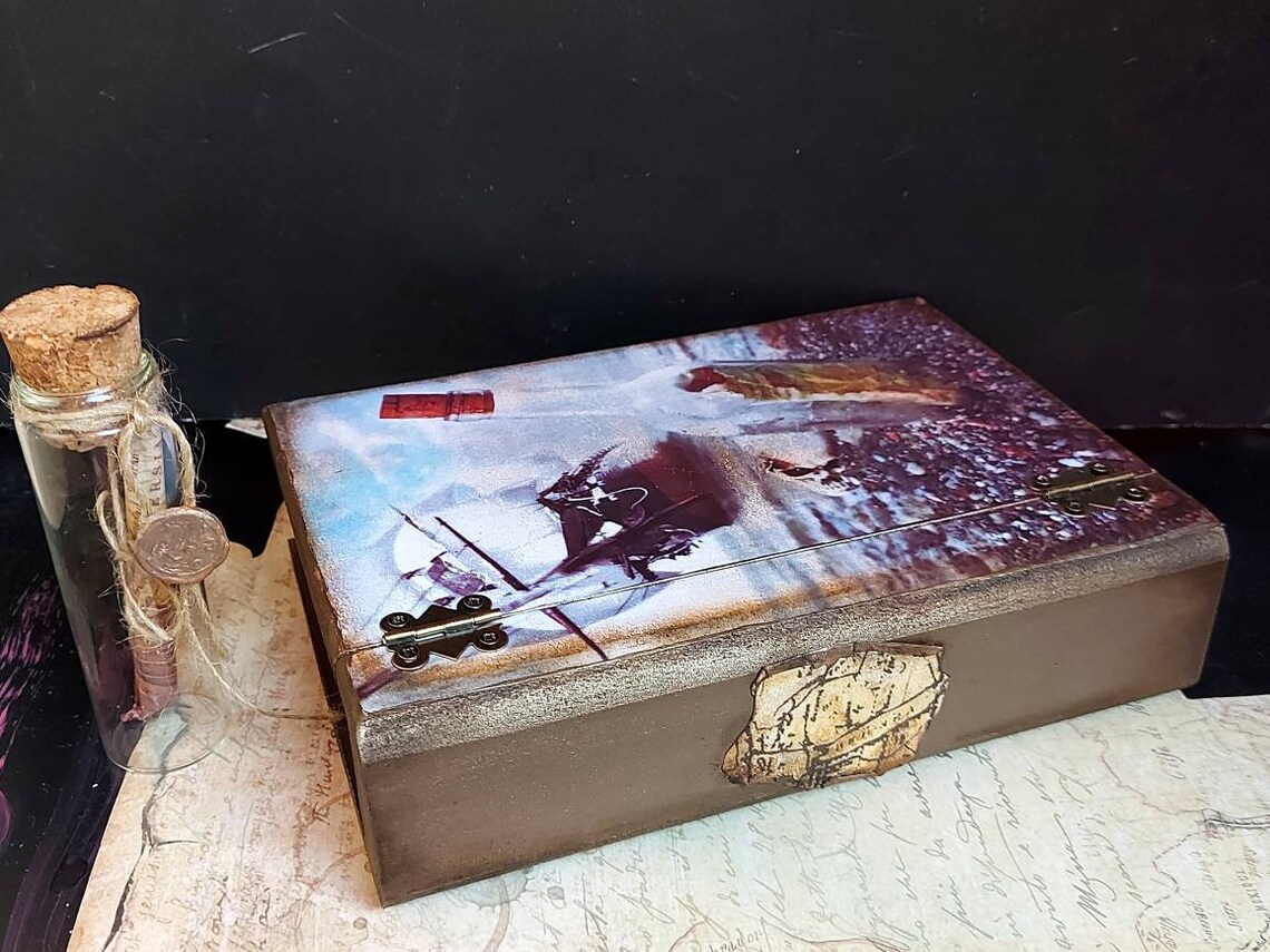Ship Book Box Pirate's Ship Sailing Box Compass Box | Etsy