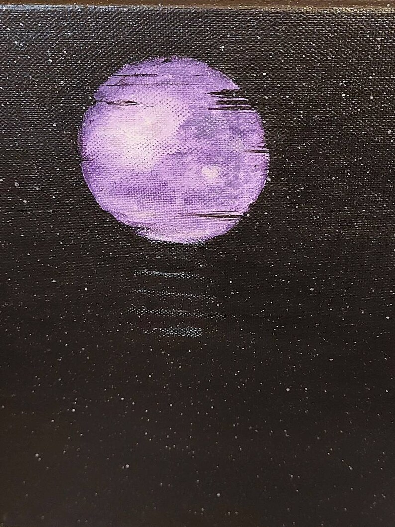 Gothic Wall Decor Purple Moon Decor Moon Painting Gothic Moon - Etsy