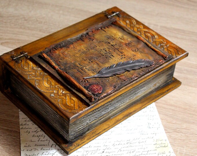 Letter Book Box, Book of Shadows Box, Book of Spells Box, Gothic Decor ...