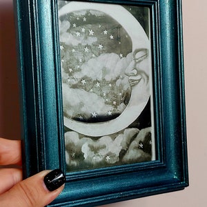 Moon Wall Decor, Moon in a Frame, Moon and Stars Decor, Meditation ...
