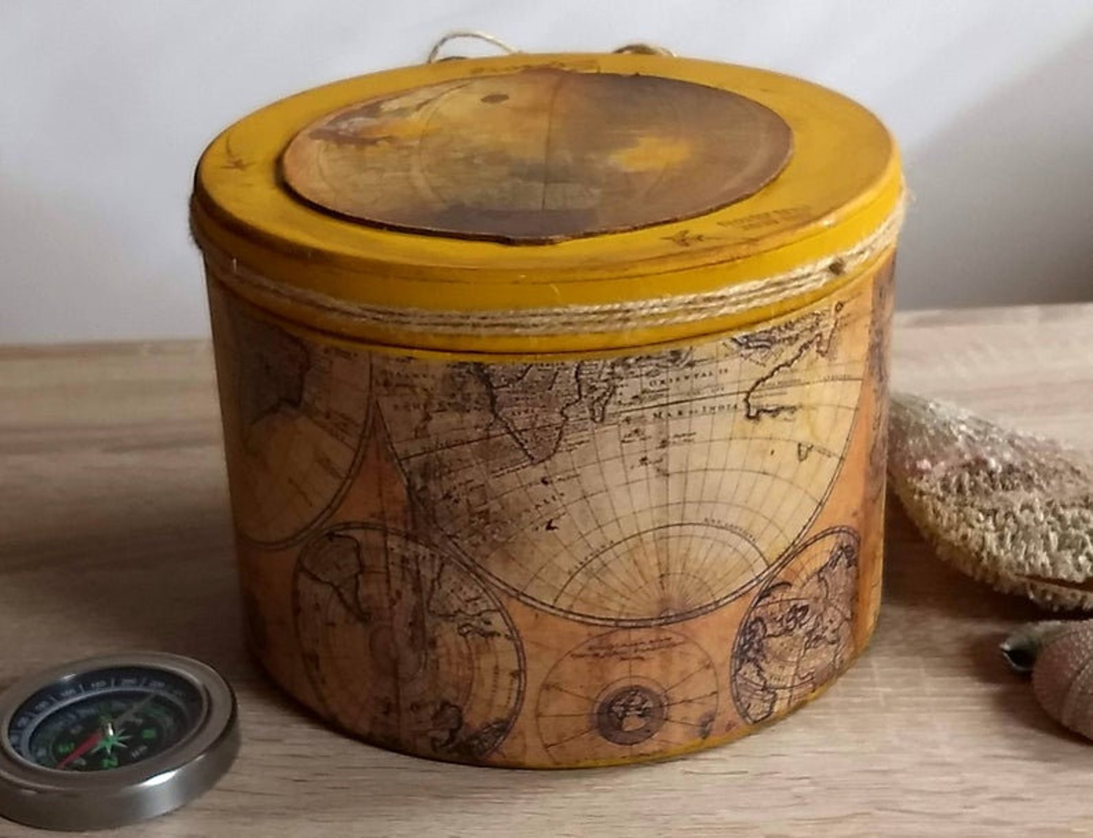 Travel Decor Box World Map Box Travel Agent Gift Nautical | Etsy