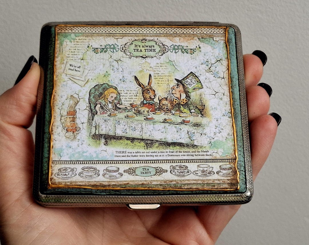 Alice in Wonderland, Alice Cigarette Case, Tea Party Case, Cigarette ...