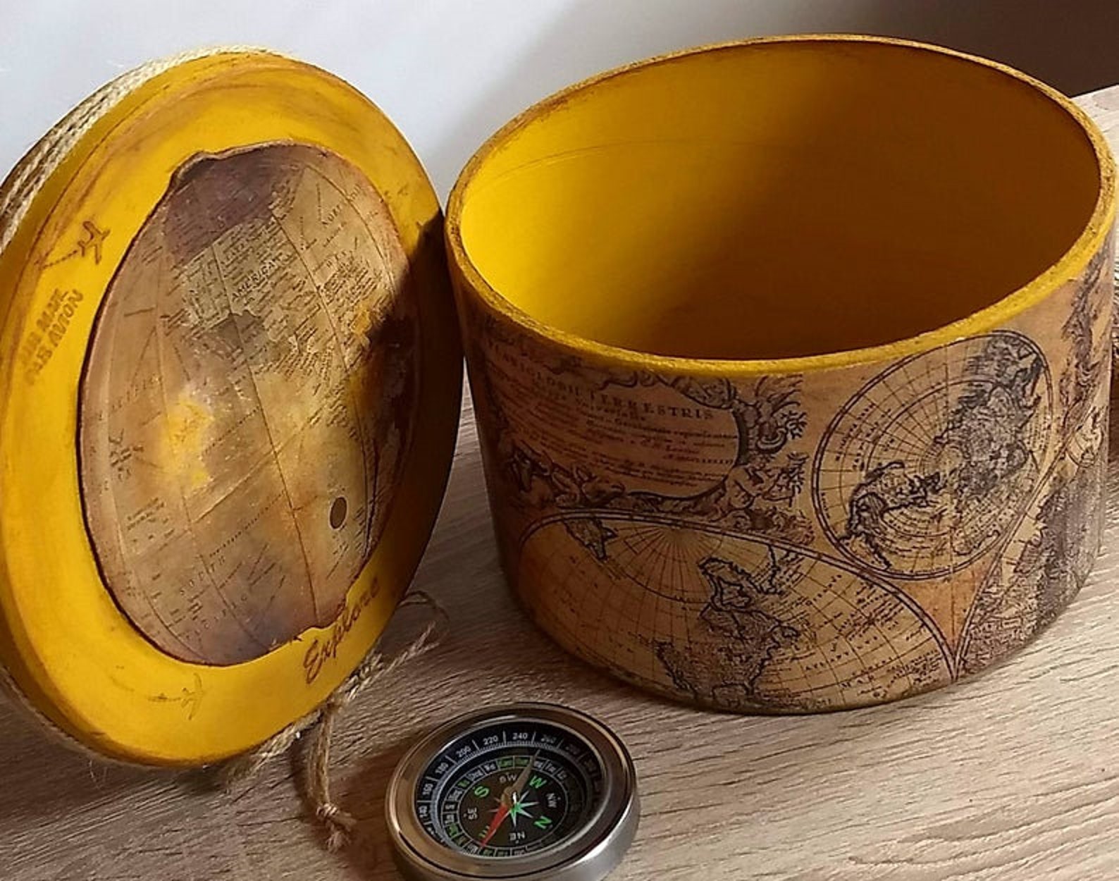 Travel Decor Box World Map Box Travel Agent Gift Nautical | Etsy