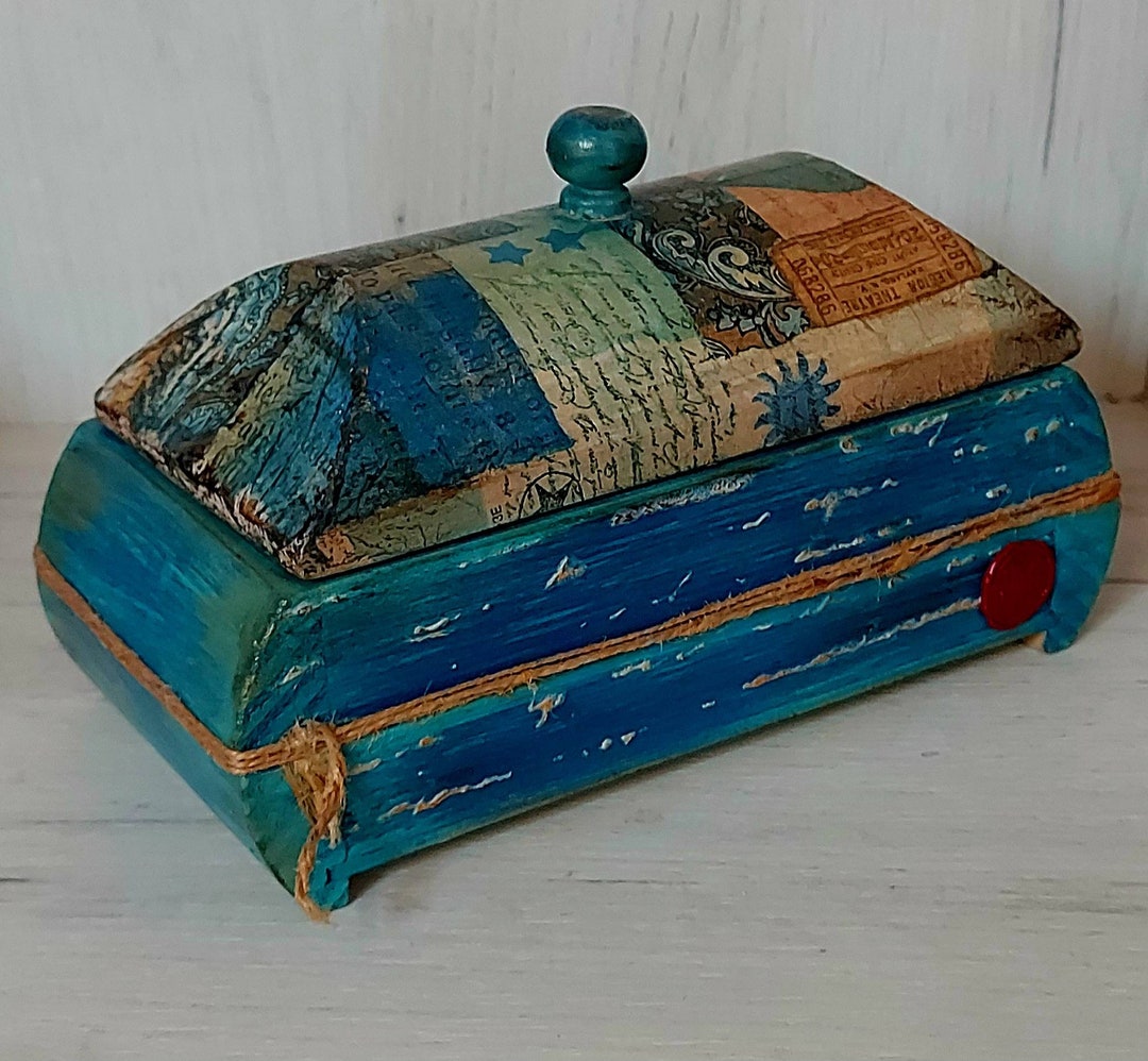 Wooden Letter Box, Nautical Decor Box, Travel Gift Box, Marine Mint Box ...