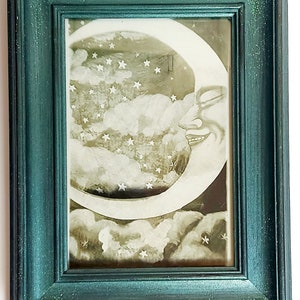 Moon Wall Decor, Moon in a Frame, Moon and Stars Decor, Meditation ...