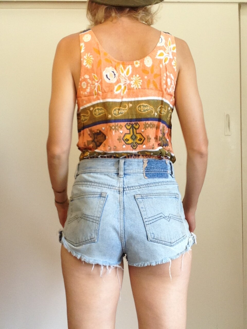 80s/90s Bohemian Tribal Earthy Singlet // Vintage Crop Top // - Etsy