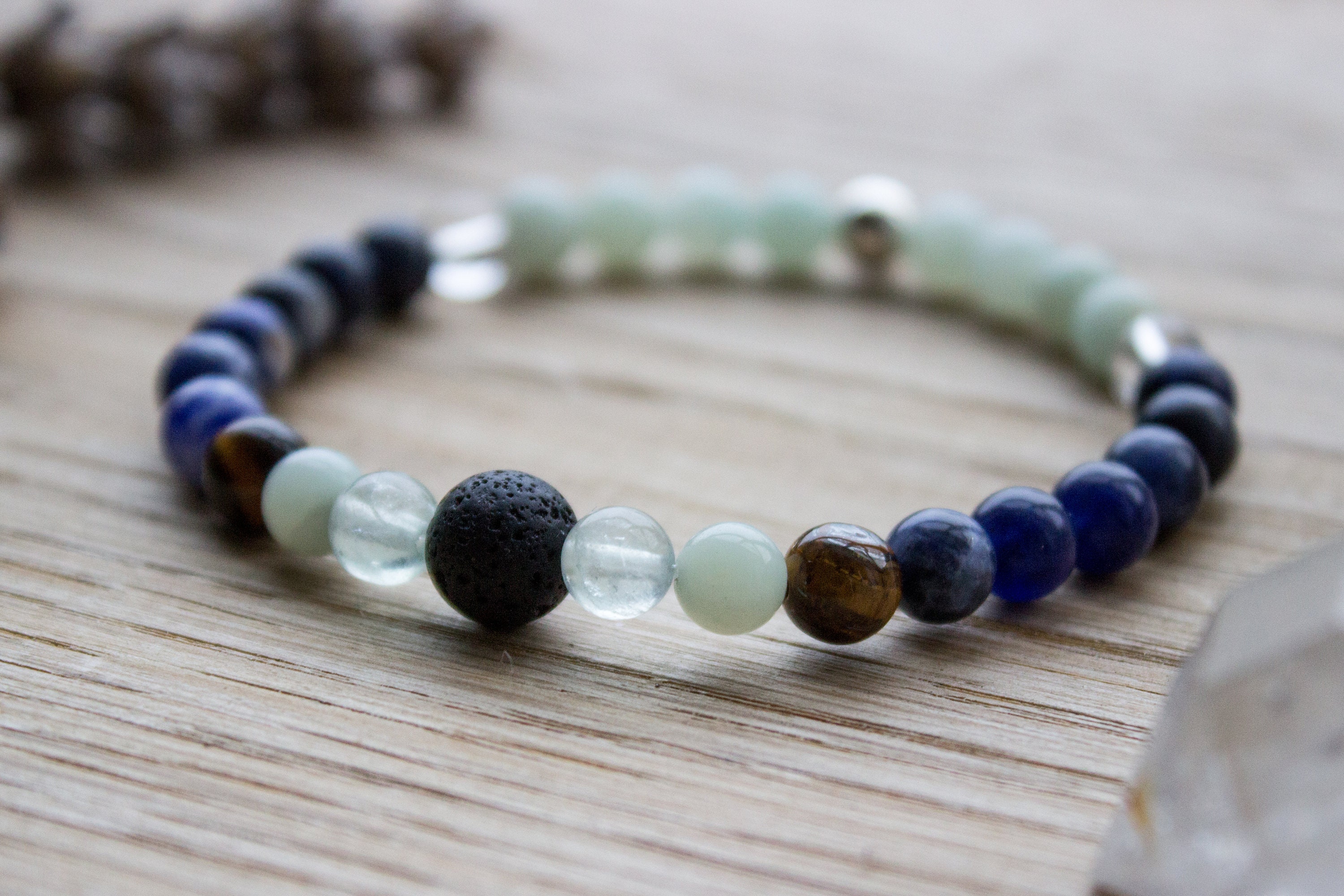 Focus Gemstone Bracelet Stacking Bracelet Fluorite - Etsy.de