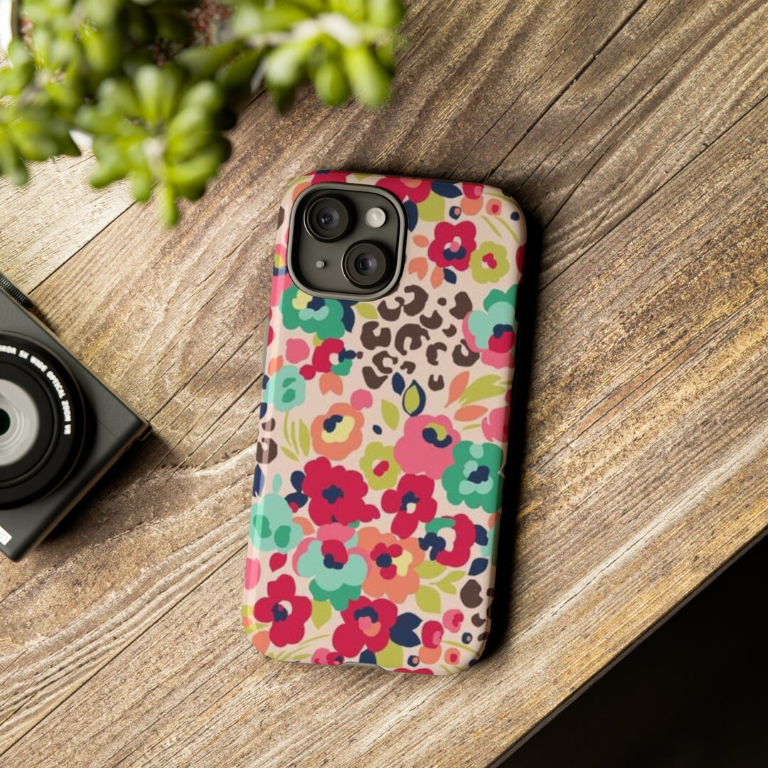 Cheetah Print Phone Case, Spring Phone Case, Cheetah and Flower Phone ...