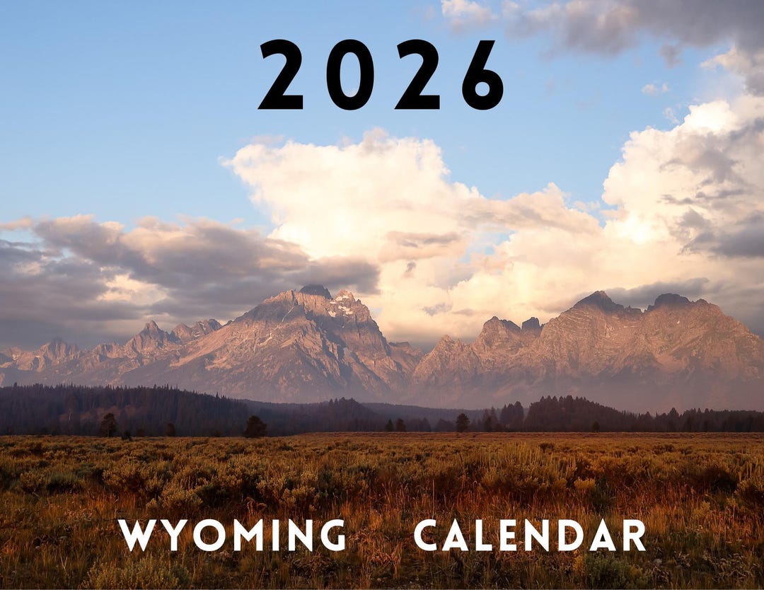 2026 Wyoming Wall Calendar - Etsy