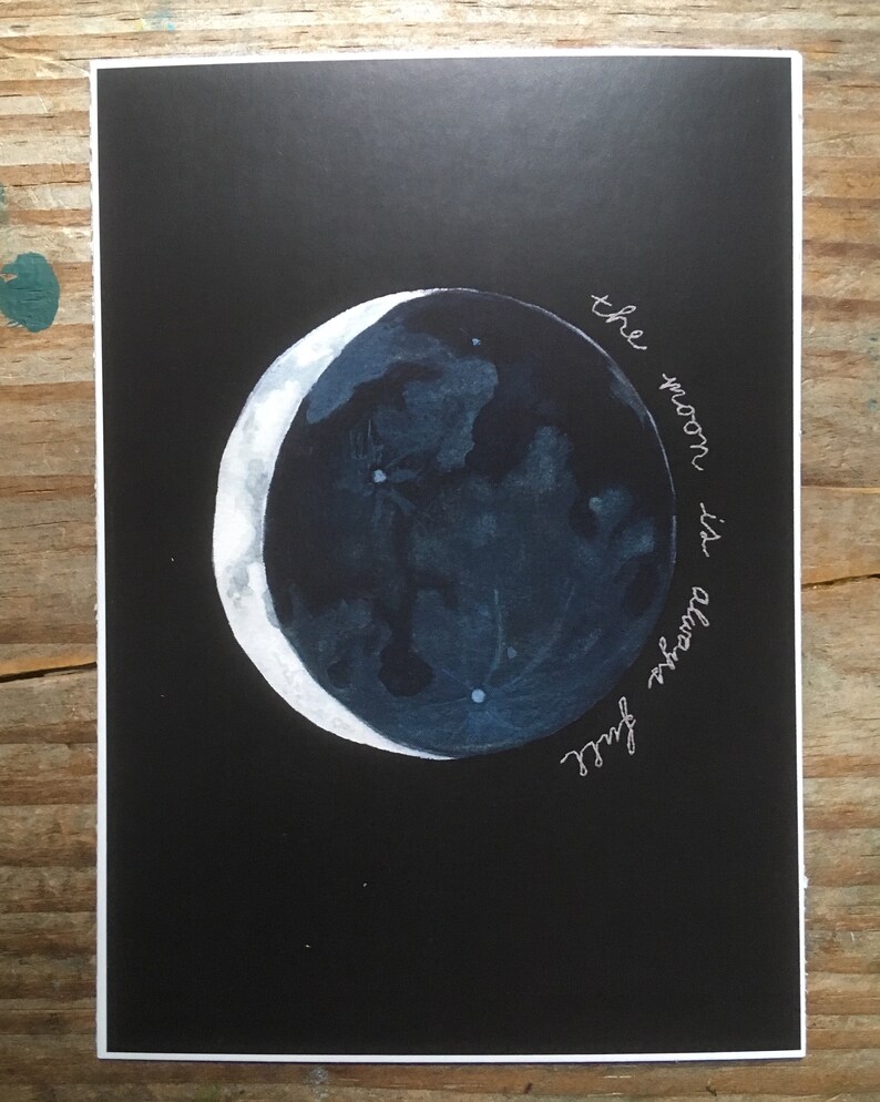 The Moon is Always Full Postcard | Etsy
