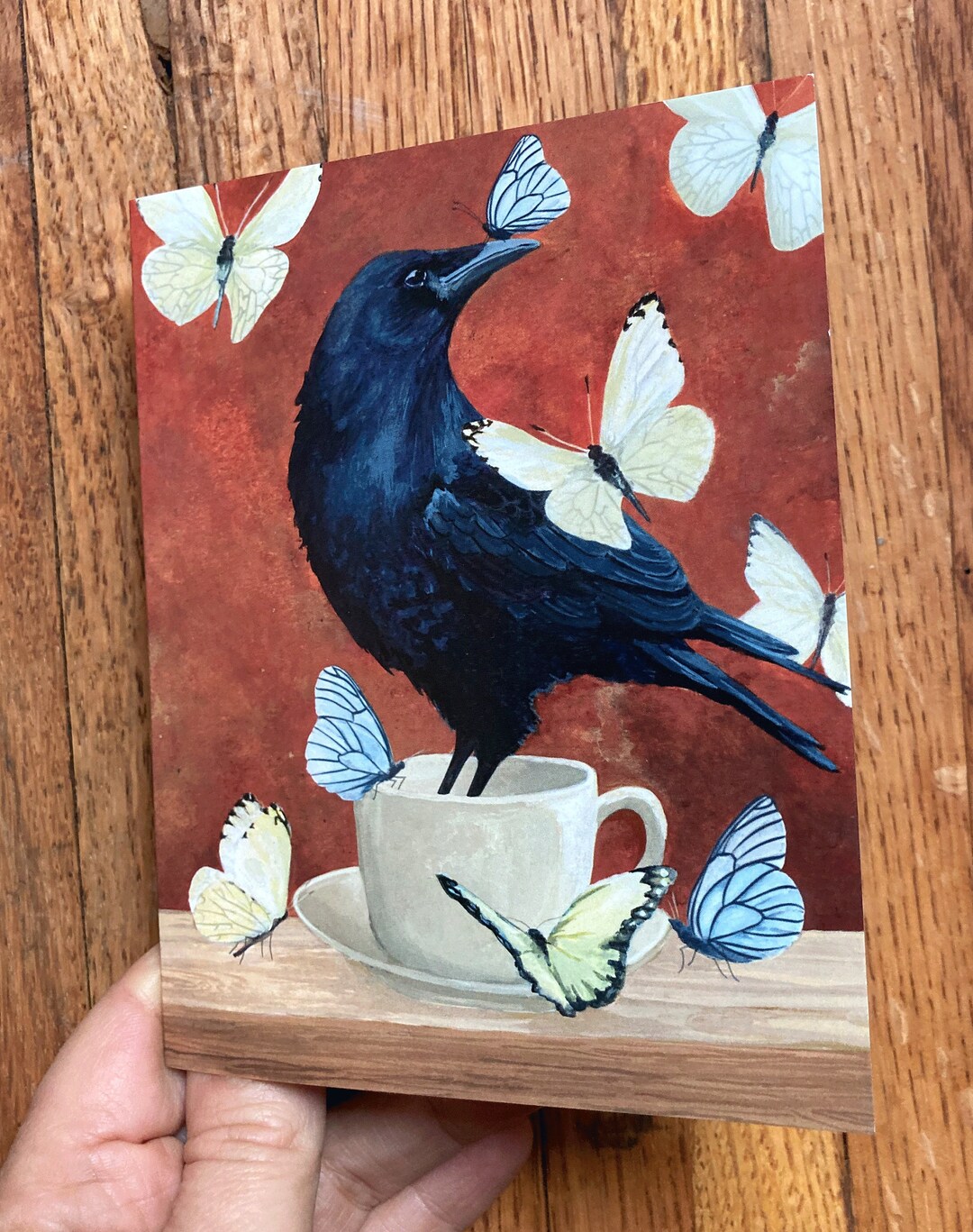 Kitchen Crow Greeting Card - Etsy