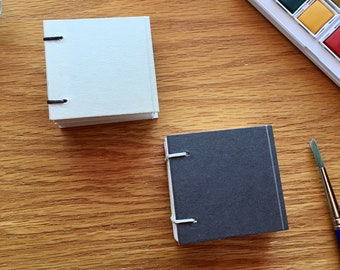 Handmade 1x1 Watercolor Book, Mixed Media Art Journal, Tiny Sketchbook ...