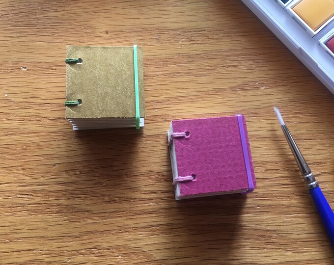 Handmade 1x1 Watercolor Book, Mixed Media Art Journal, Tiny Sketchbook ...