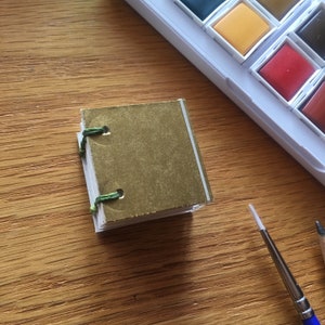 Handmade 1x1 Watercolor Book, Mixed Media Art Journal, Tiny Sketchbook ...