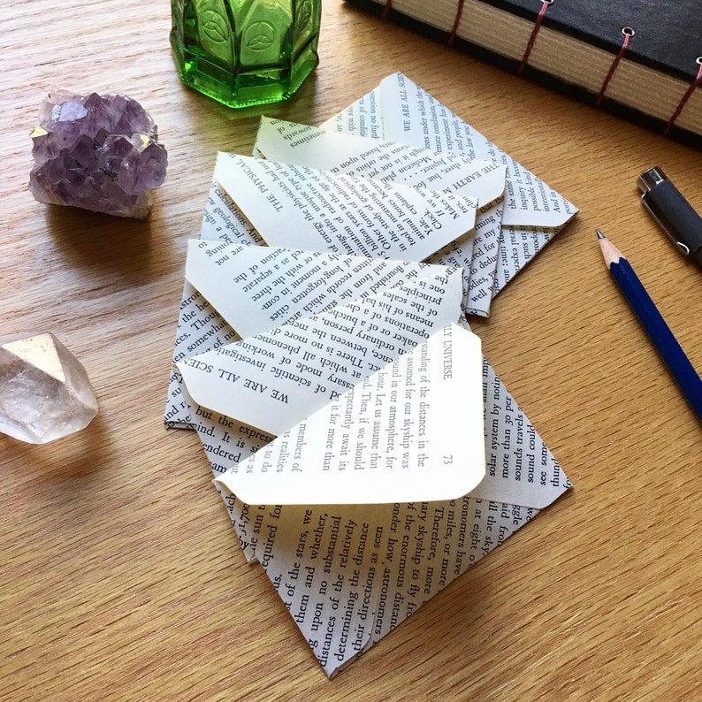 12 Handmade Envelopes Made From Vintage Book Pages, Mini Envelopes ...