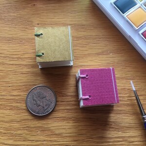 Handmade 1x1 Watercolor Book, Mixed Media Art Journal, Tiny Sketchbook ...