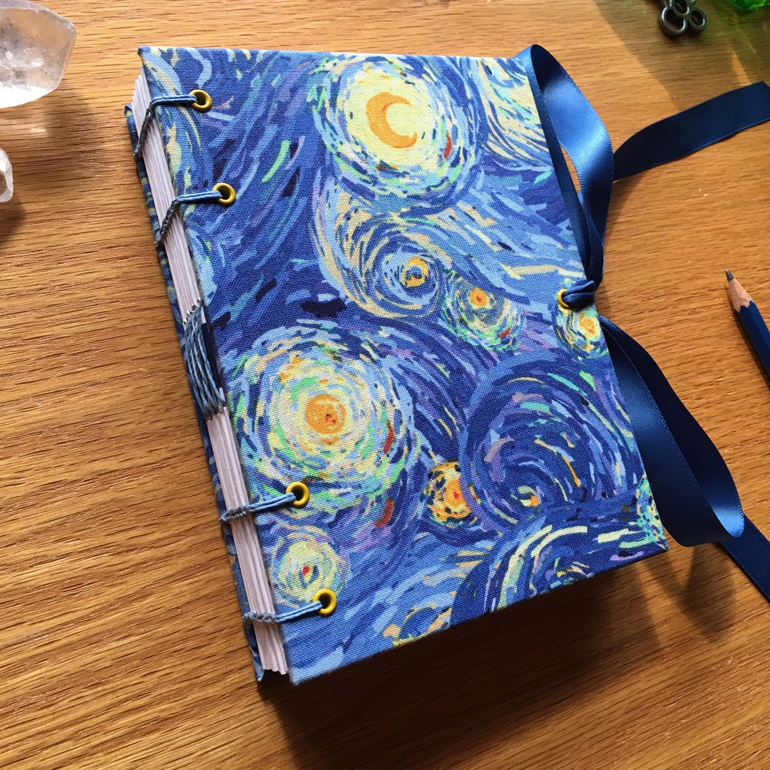 Handmade Starry Night Journal Handbound Sketchbook Painter - Etsy