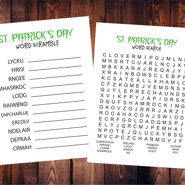 St Patricks Day Word Scramble - Etsy