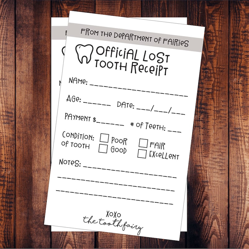 Lost Tooth Receipt - Etsy