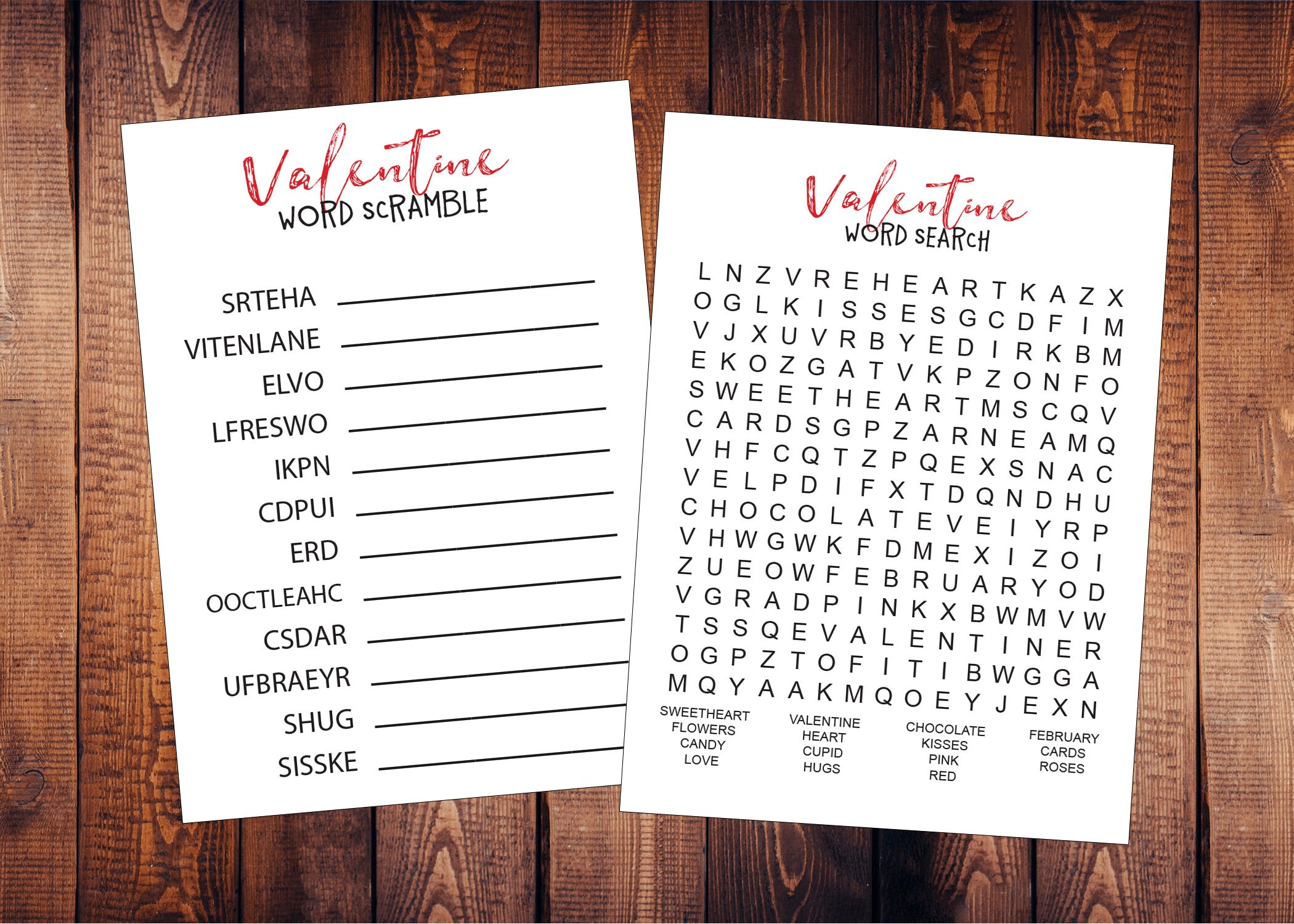 INSTANT DOWNLOAD | Valentine's Day Game Bundle, Word Search, Word ...