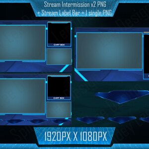 Animated Diamond Stream Package (blue), Twitch Stream Overlay, Overlay Stream Package, Webcam ...