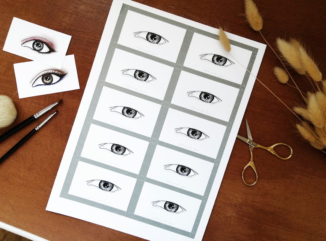 Eye Makeup Cards/ Face Charts - Hooded Eyes - Set of X10 - Etsy