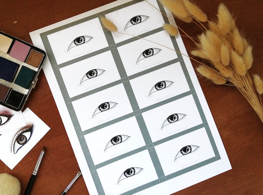 Eye Makeup Cards/ Face Charts - Monolids - Set of X10 - Etsy