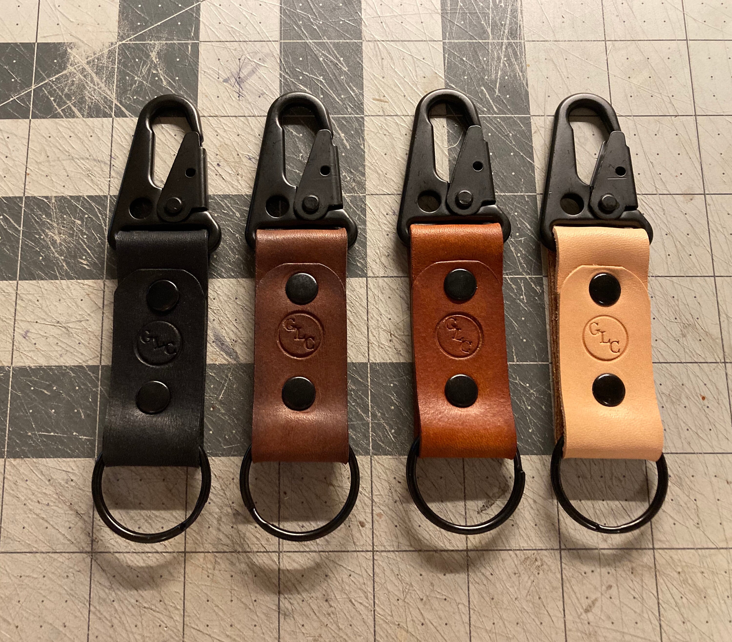 Handmade Leather Keychain/ HK Hook Keyring/ Leather Keyfob/ Leather ...