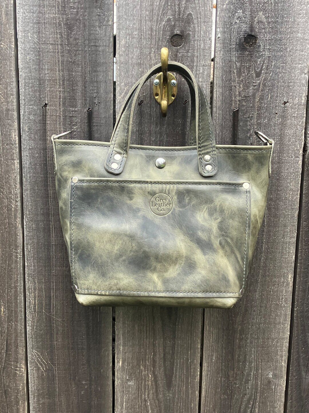 Olive Green Mini Tote Cross Body Leather Bag/ Women's Handbag/ Women's ...