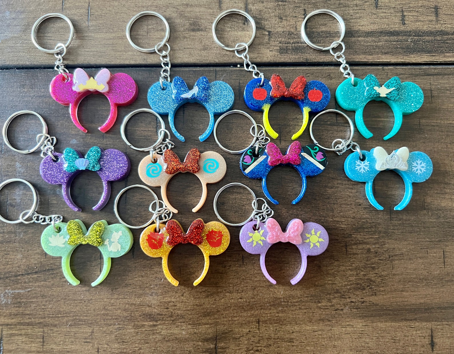 Princess-inspired Minnie Ear Keychains - Etsy