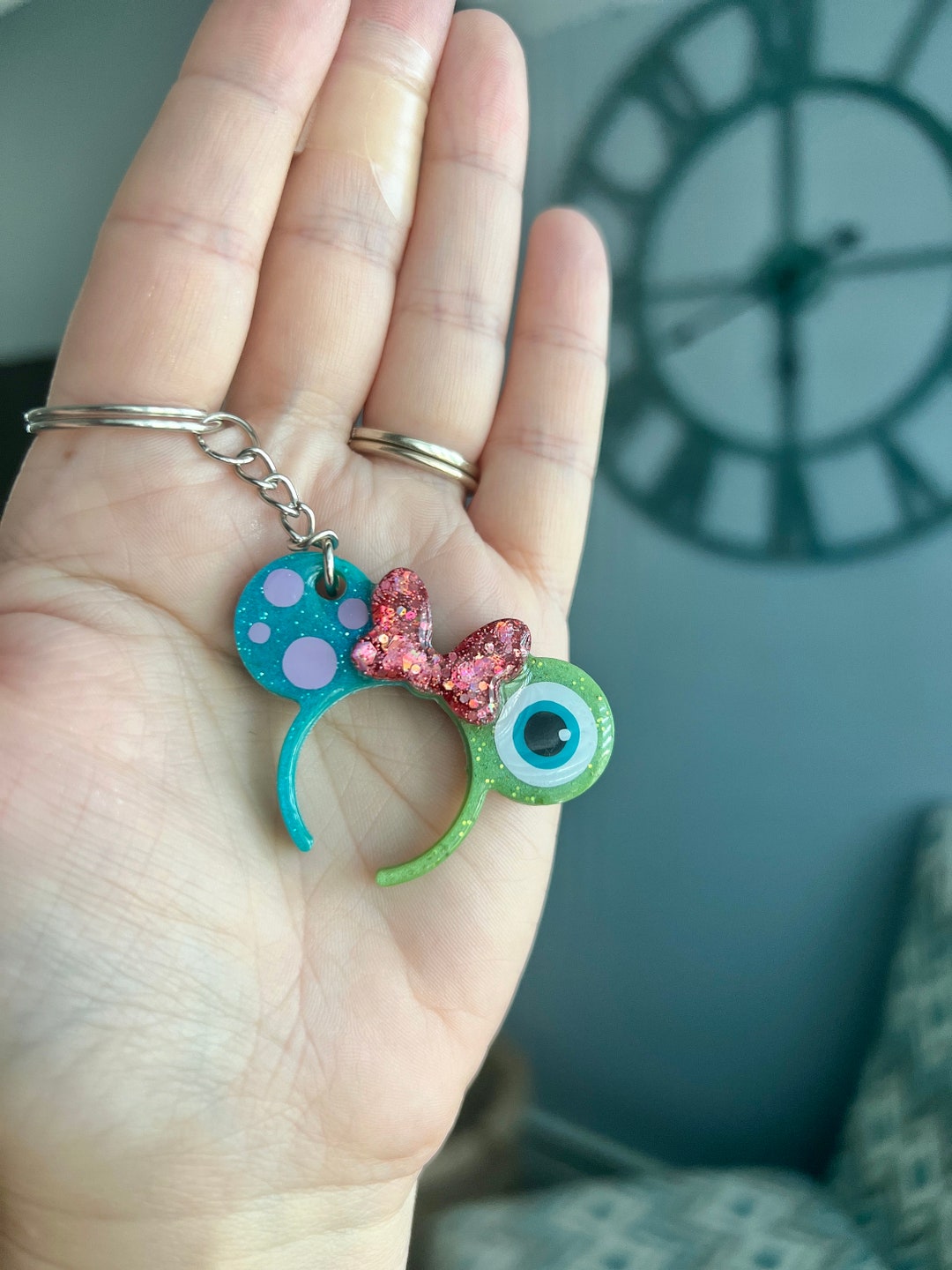 Disney-inspired Monster’s Inc. Minnie Ear Keychain - Etsy