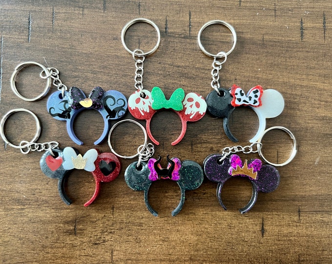 Villain-inspired Mickey Ear Keychain - Etsy