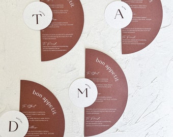 Half Circle Menu Card - Etsy