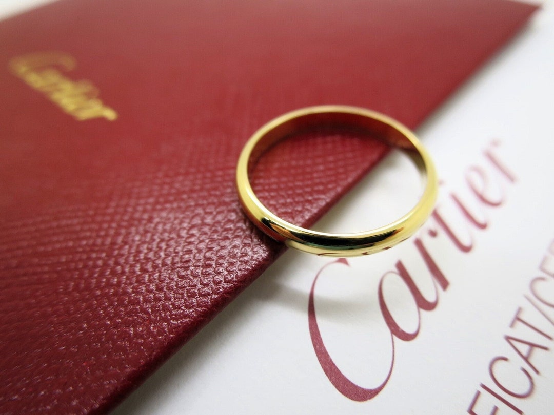 CARTIER 1895 WEDDING RING Size 48 (4.5 to 4.75US) 18kt Yellow Gold Band ...
